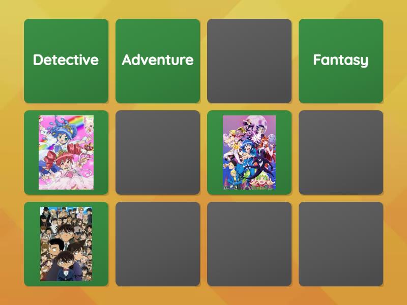 Matching the Correct Categories of Comics - Matching pairs