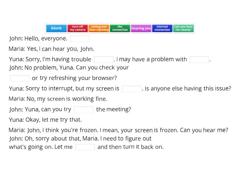 Dealing with technical problems - Complete the sentence