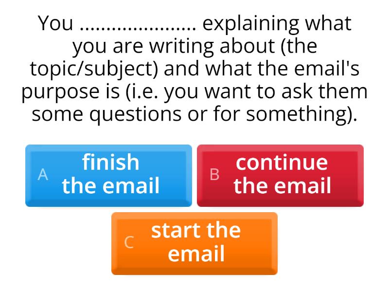 Formal letter - Quiz