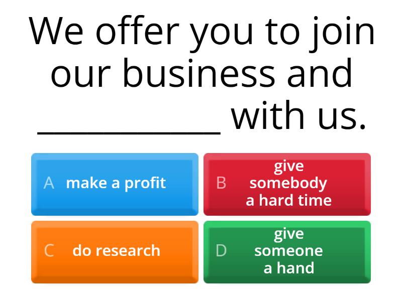 Roadmap B2 unit 7B collocations - Quiz