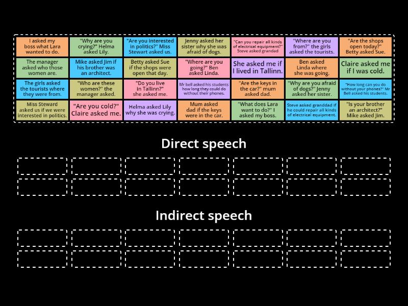 Direct/Indirect speech - Group sort