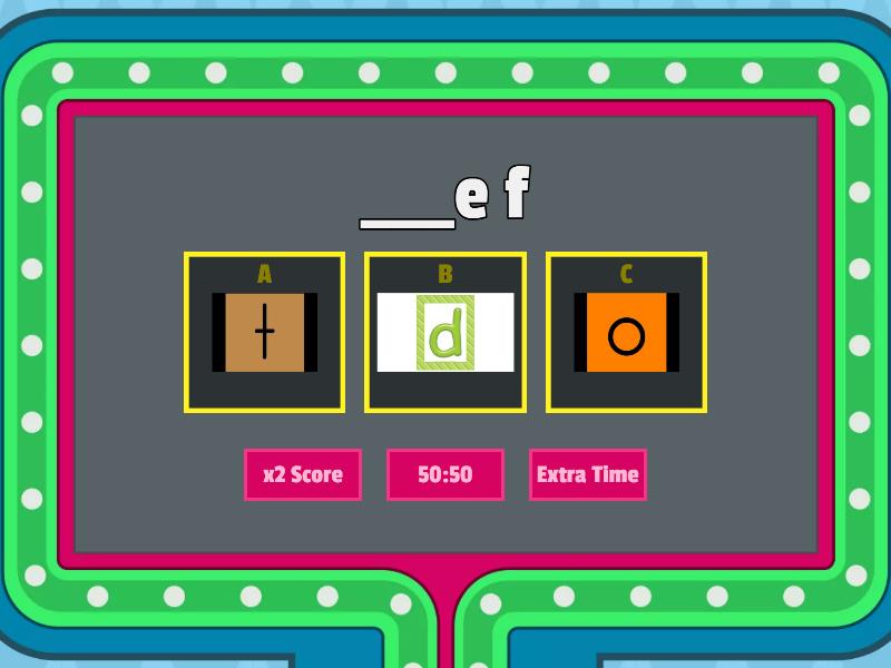 Alphabet Missing Letter: initial Game Show - Gameshow quiz