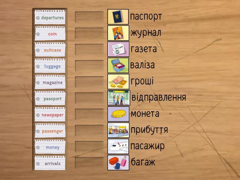 FF4 Unit 8 Vocabulary - Match up