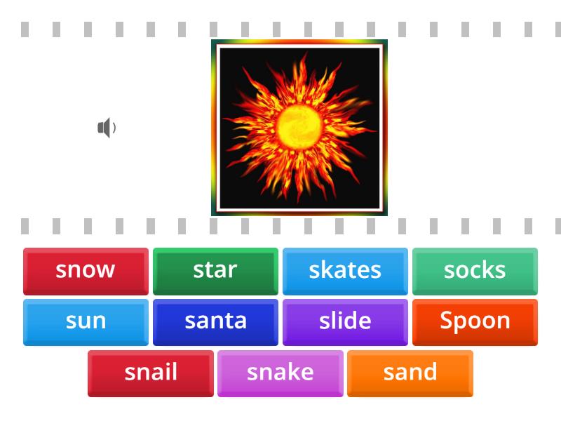 Letter s vocabularies - Find the match