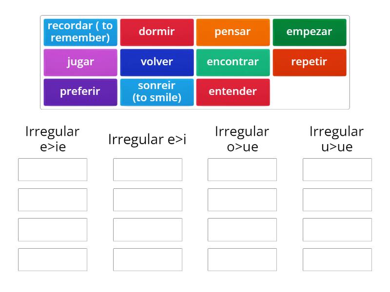 presente irregular 2nd - Group sort