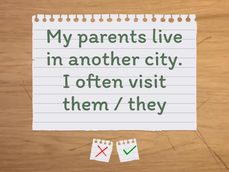 Subject and object pronouns - Flash cards
