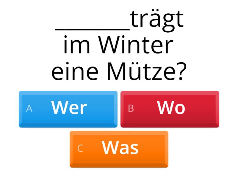 wo/wer/wann itp. - Quiz