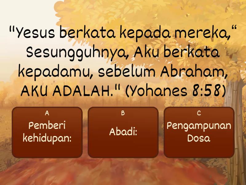 Inkarnasi Yesus/Incarnation of Jesus- Indonesian - 測驗