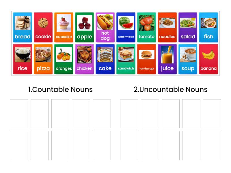 U2_Countable and Uncountable Food - Group sort