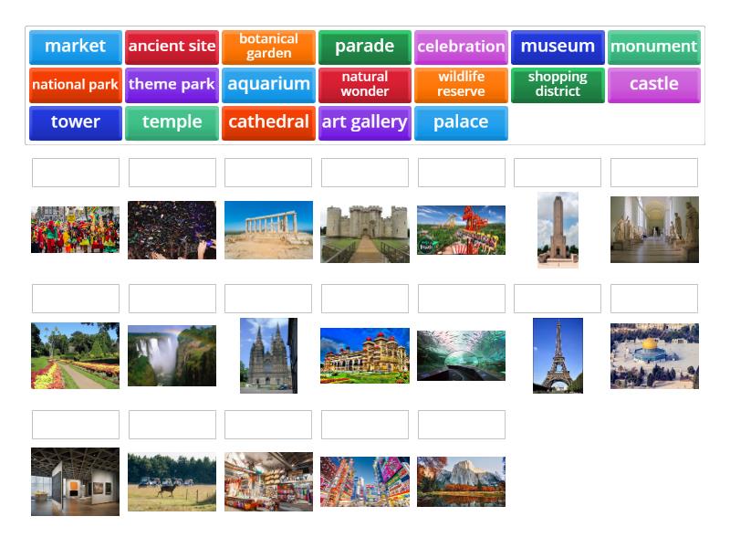 Harmonize 3 - Unit 2 Tourist attractions - Une las parejas