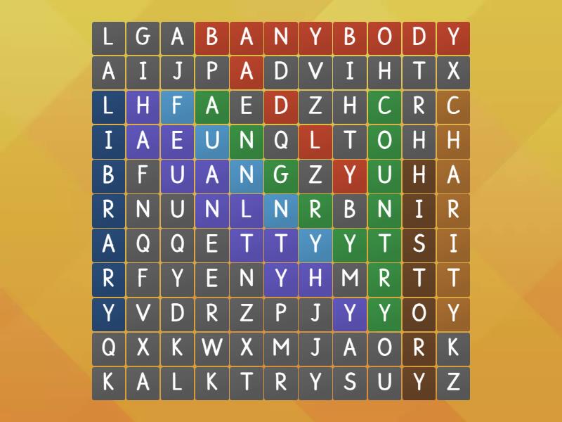 yellow 'y' - Wordsearch