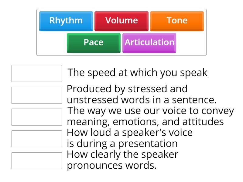 Vocal Delivery Elements - Match up
