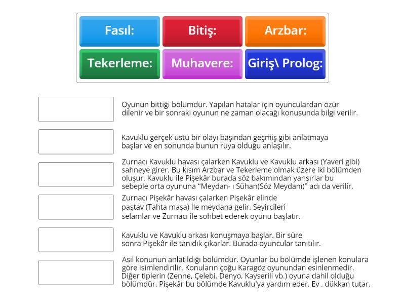 Orta Oyunu Bölümleri - Match up