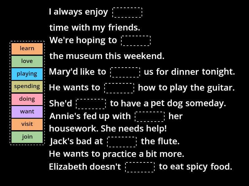 A2 - gap-fill (Verb Pattern) - Missing word