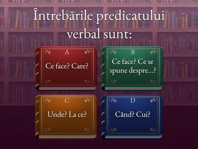 Predicatul verbal - Quiz