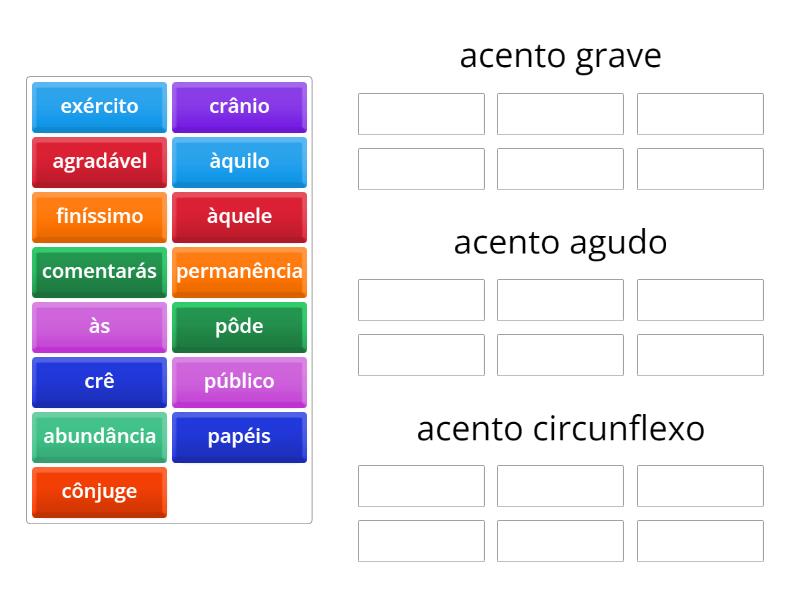 PT-Distribui as palavras de acordo com o acento gráfico das mesmas. - Group sort