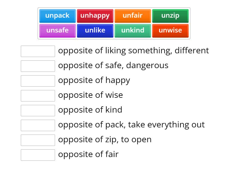 Prefix un- Ms. Ramos - Match up
