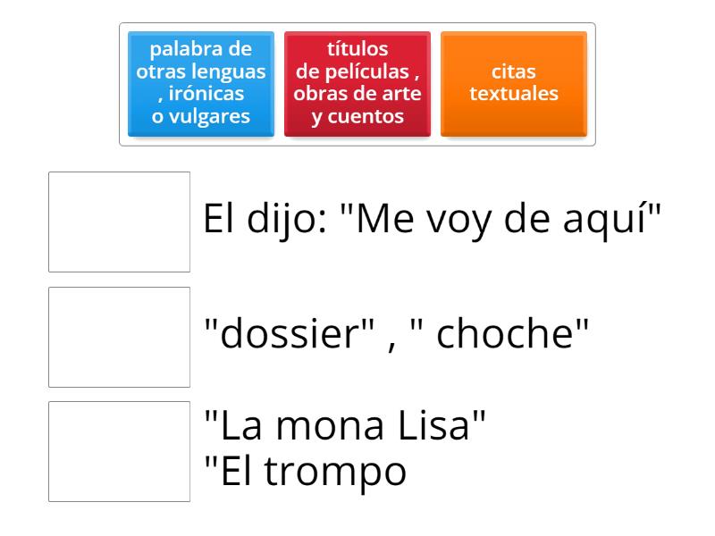 uso de las comillas - Match up