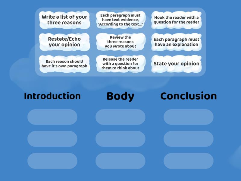 Writing Argumentative - Group sort