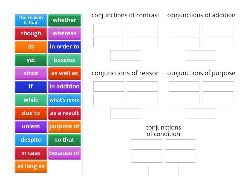 Conjunctions - Group sort