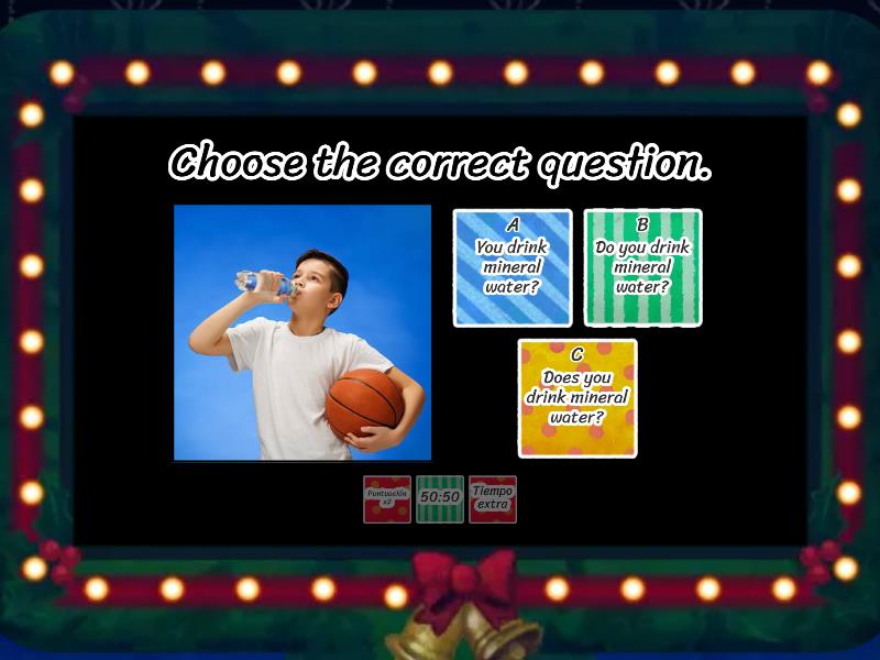 Present simple Affirmative Negative and Interrogative form - Gameshow quiz