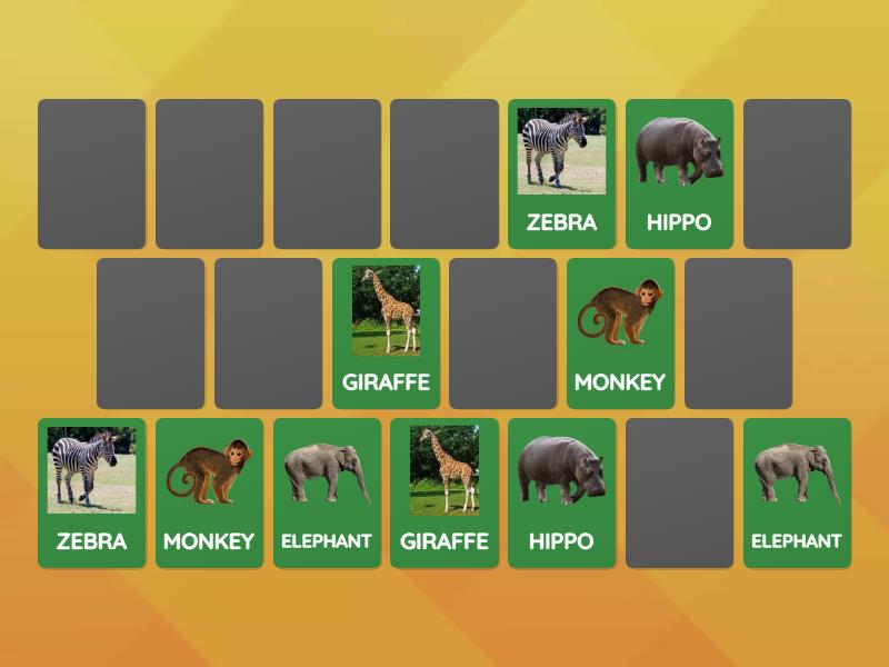 WILD ANIMALS - Matching pairs