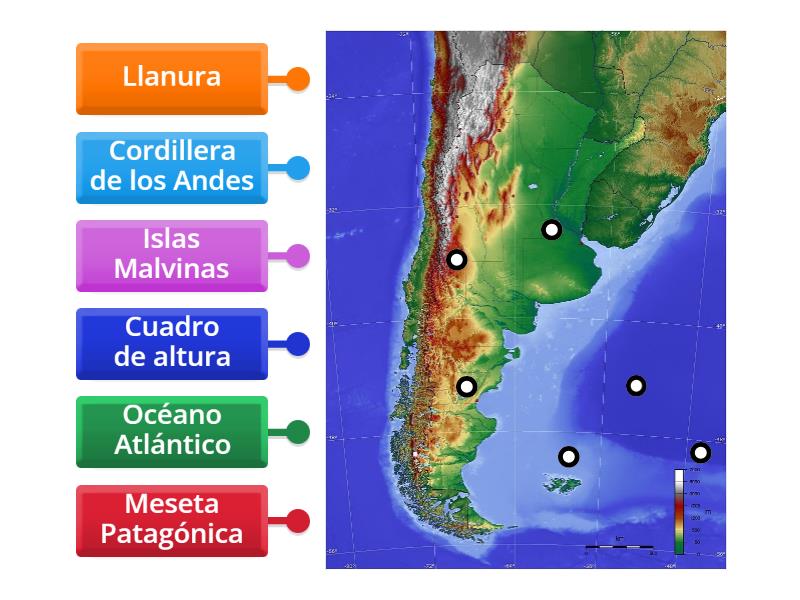 Relieve Argentina - Labelled diagram