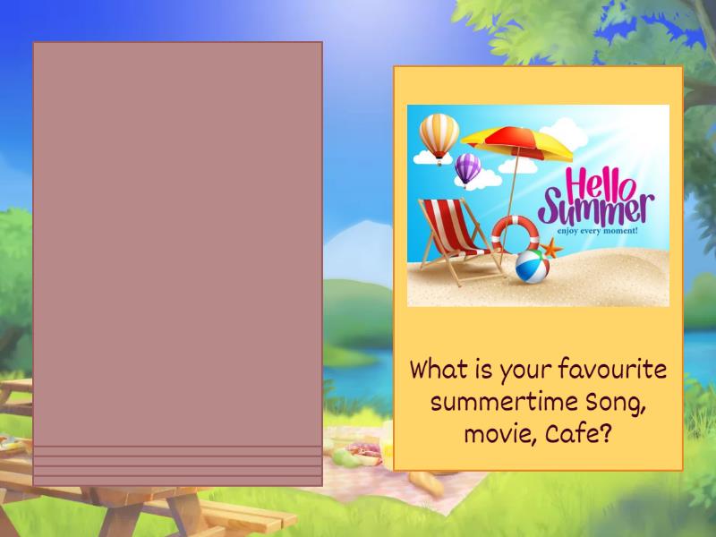 Warm up about summer - Speaking cards