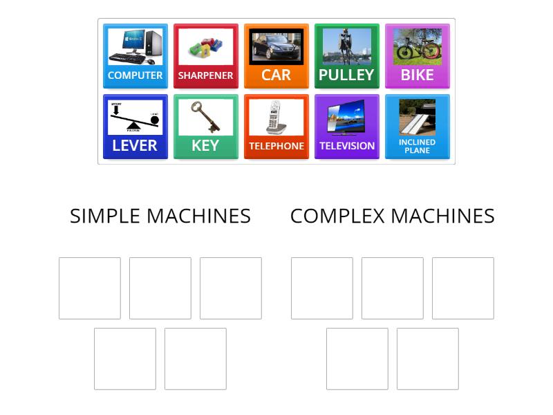 SIMPLE AND COMPLEX MACHINES - Group sort