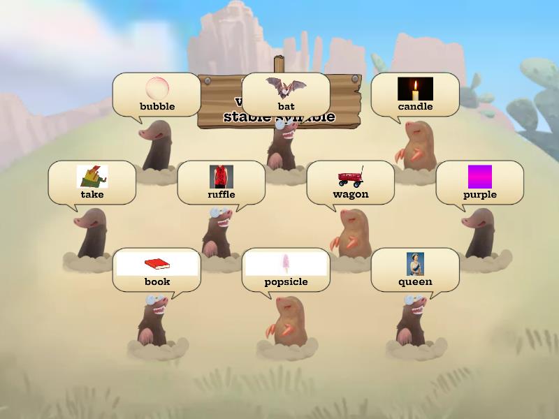 Final Stable Syllable - Whack-a-mole