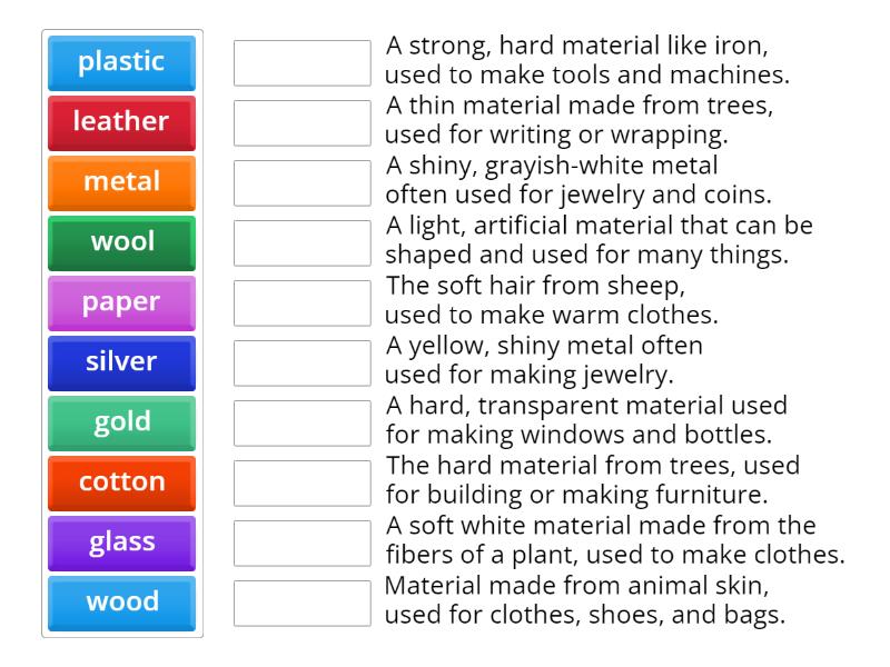 Materials. Prepare 7. Unit 6 - Match up