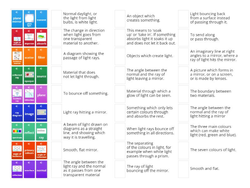 Light Vocabulary - Match up