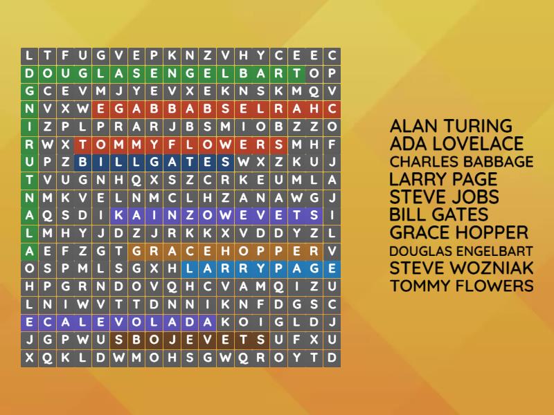 History of Computers - Wordsearch