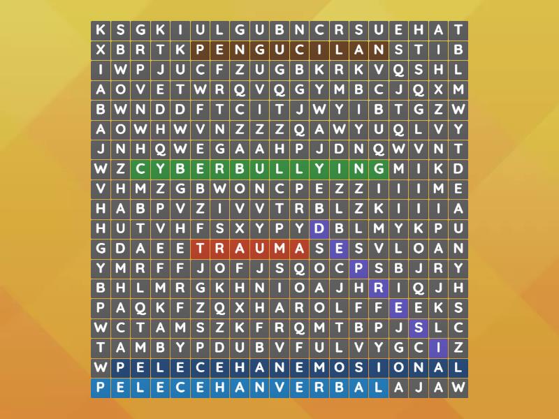 Cyberbullying - Wordsearch