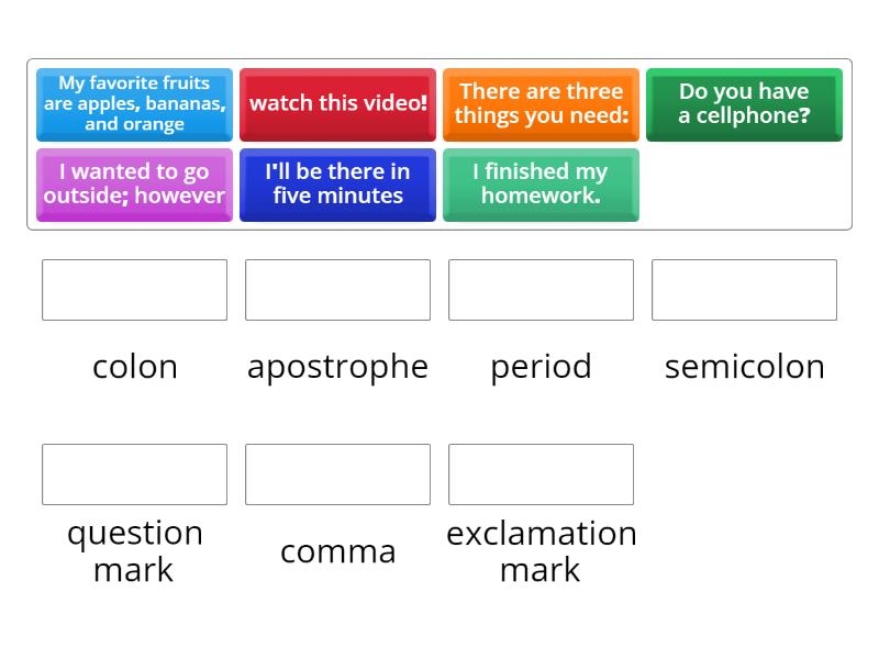 punctuation 2 - Match up