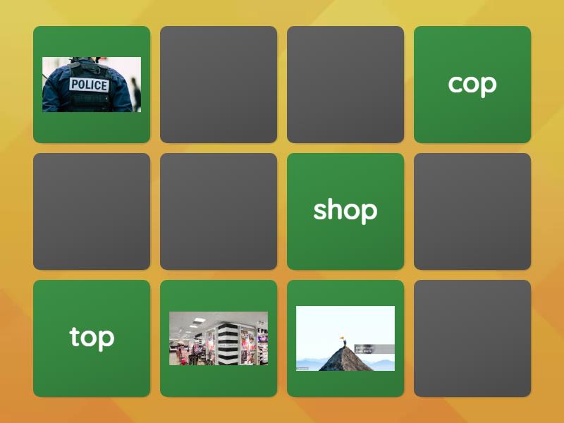 Match the op words - Matching pairs