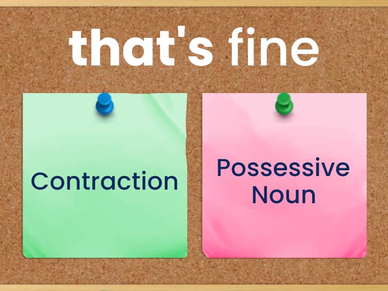 Contraction or Possessive Quiz - Cuestionario