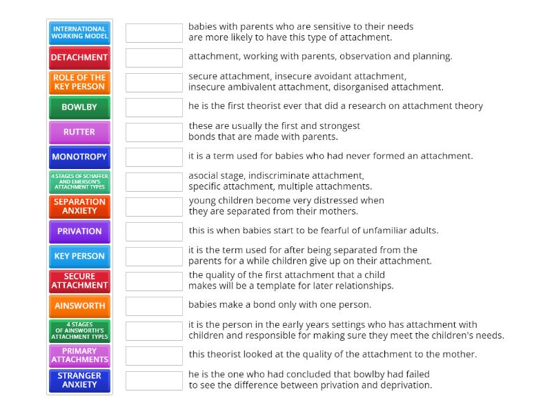 ATTACHMENT THEORY - Match up