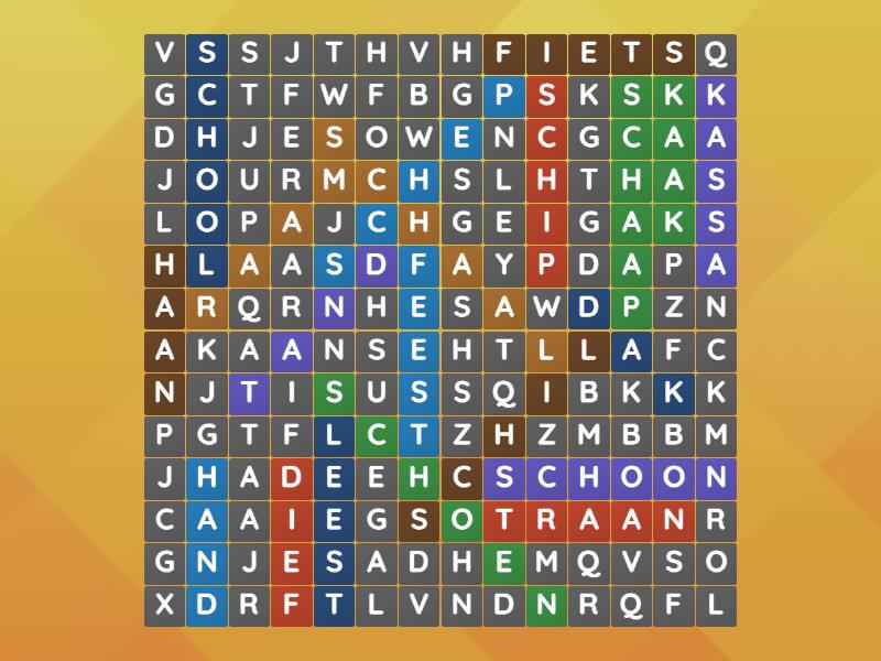 Woordzoeker Diglin + lijst 8 (ZWG Veronika) - Wordsearch