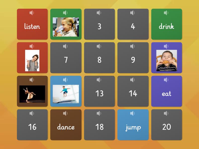 Action Verbs - Matching pairs