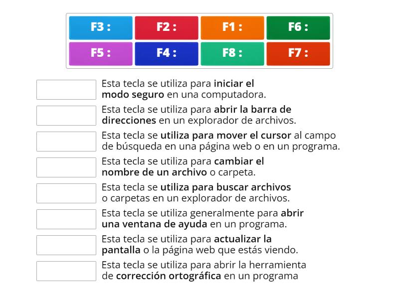 La teclas de función - Match up