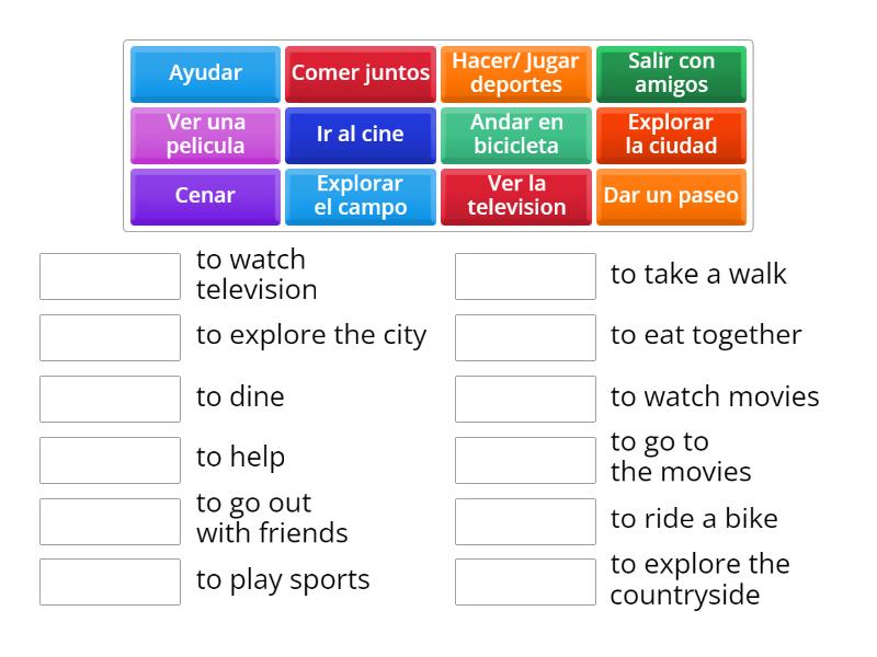 Que te gustaria hacer - Match up