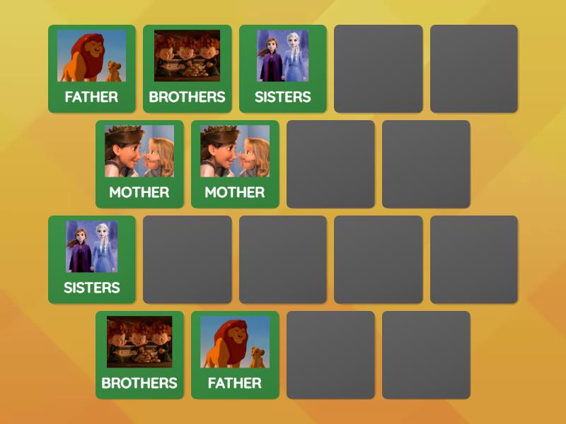 Family members (memory game) - Matching pairs