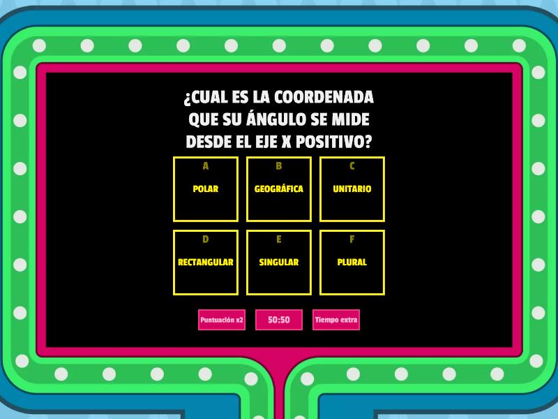 TIPOS DE COORDENADAS - Gameshow quiz