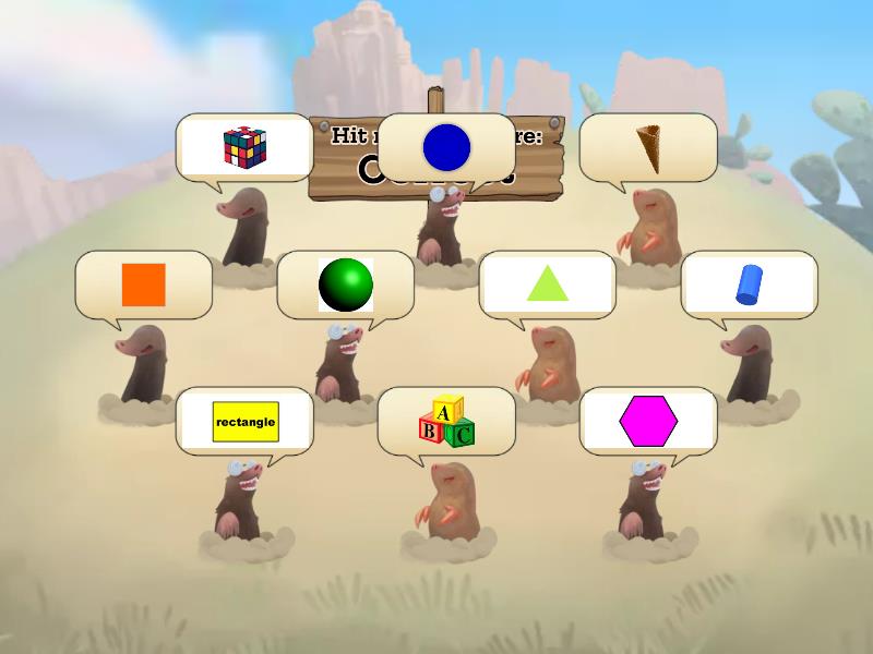 Pictures of 3 D Shapes - Whack-a-mole