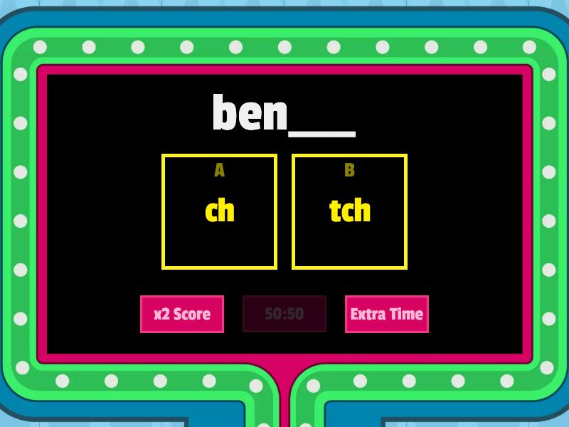 Emily tch/ ch sort - Gameshow quiz