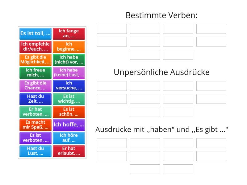 B11K1S3 Infinitiv mit zu - Group sort