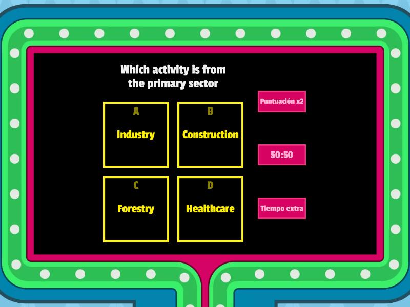 Primary sector - Gameshow quiz