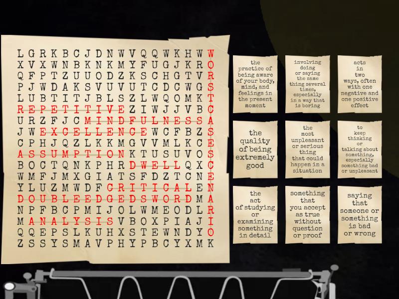 Overthinking wordwall - Wordsearch