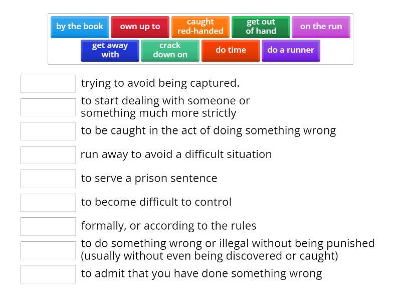 Phrasal Verbs And Idioms Crime Match Up 